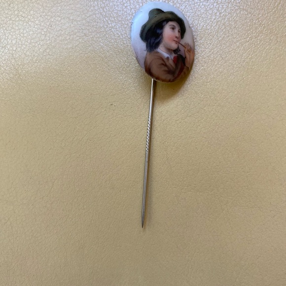 Jewelry | Victorian Vagabond Boy Picture On A Gold Stick Pin | Poshmark